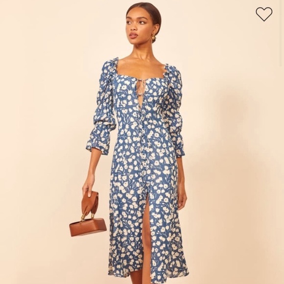 Reformation | Dresses | Reformation Blue Roberta Dress | Poshmark